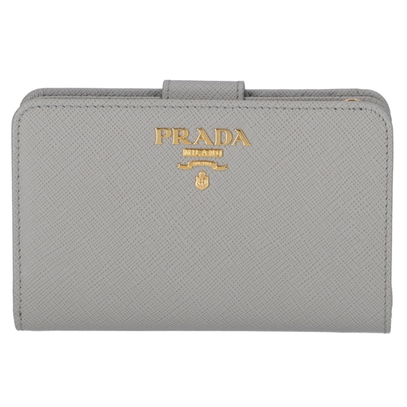 Prada | Bags | Prada Gray Saffiano Bifold Wallet | Poshmark